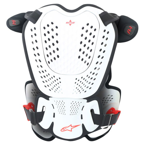 Alpinestars A-1 Roost Guard Body Armour White Black Red | J&S Accessories