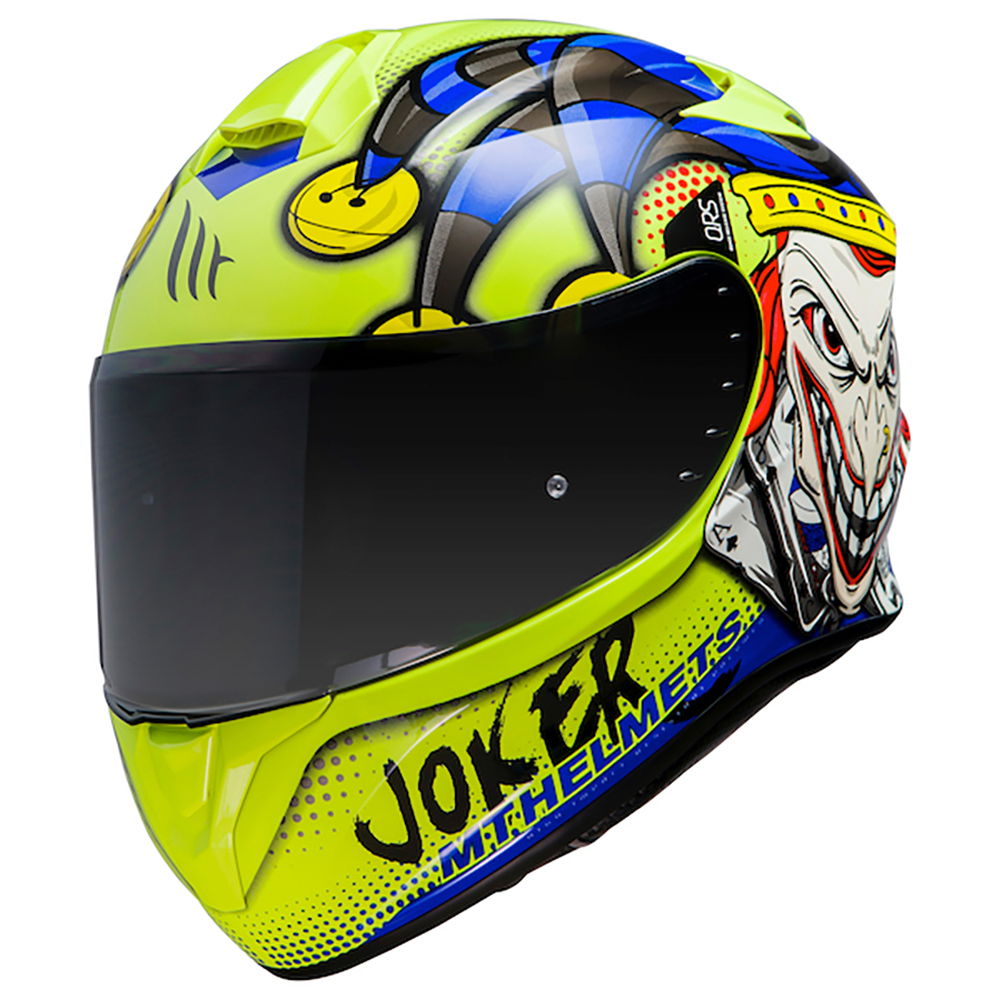MT Targo Joker Helmet Blue Fluo Yellow | J&S Accessories